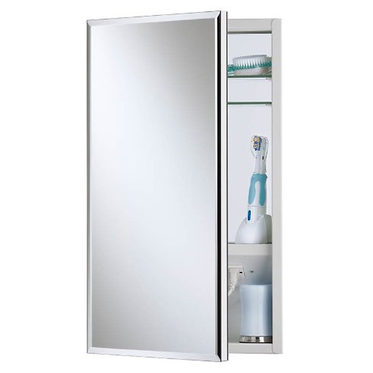 Jensen 704301 Meridian Medicine Cabinet with Beveled Mirror, 15-Inch by 25-Inch