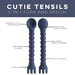 Ryan & Rose Cutie Tensils Baby Spoon and Fork [2 Pack] (Captain)