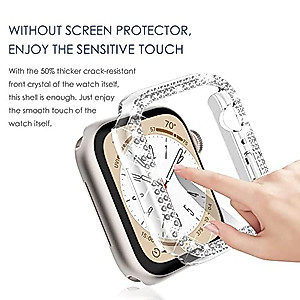 NewWays 2-Pack Bling Compatible for Apple Watch Cases 40mm SE 2022 Series 6 5 4, Protective Bumper for iWatch SE Series 4/5/6 (40mm, Rose Gold/Clear)