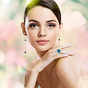 9 Pairs Star Moon Earrings for Women Earth Moon Earrings Dangle Planet Sun Moon Earrings Asymmetric Bohemia Moon Earrings