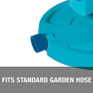 Aqua Joe AJ-OSPR20 Mini Gear-Driven Oscillating Sprinkler on Sled Base, Customizable Coverage, 4,250 Sq. Ft. Max, Blue