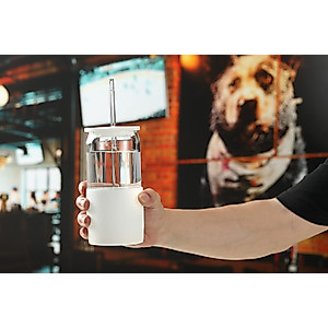 Sunseeke Glass Tumbler with Straw and Lid, 16oz Ice Coffee Cup, Silicone Sleeve Cleaning Brushes, Drinking Glasses for Water, Iced Coffee, Smoothie - BPA Free -3 Pack