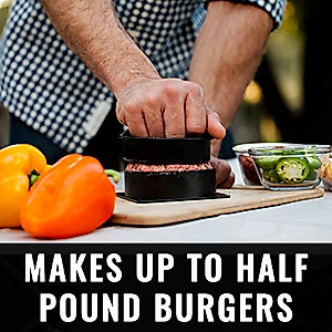 Grillaholics Stuffed Burger Press and Recipe eBook - Extended Warranty - Hamburger Patty Maker for Grilling - BBQ Grill Accessories