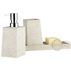 Haibing Shower Dispenser Soap Dispenser Bathroom Accessories Set,3 Piece Bath Set Collection Includes Soap/Lotion Dispenser,Tray and Tumbler 350ml/11.8in Lotion Bottle Liquid Soap Dispenser