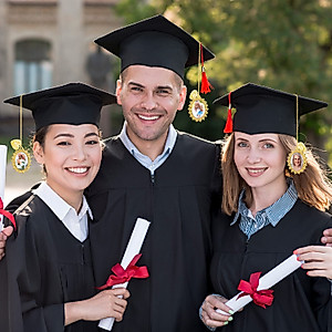 4pcs Gold Graduation Cap Photo Charm Class of 2025 Graduation Cap Tassel Personalized Memorial Charms Graduation Tassel Gifts for Ceremony Graduation Cap Decorations