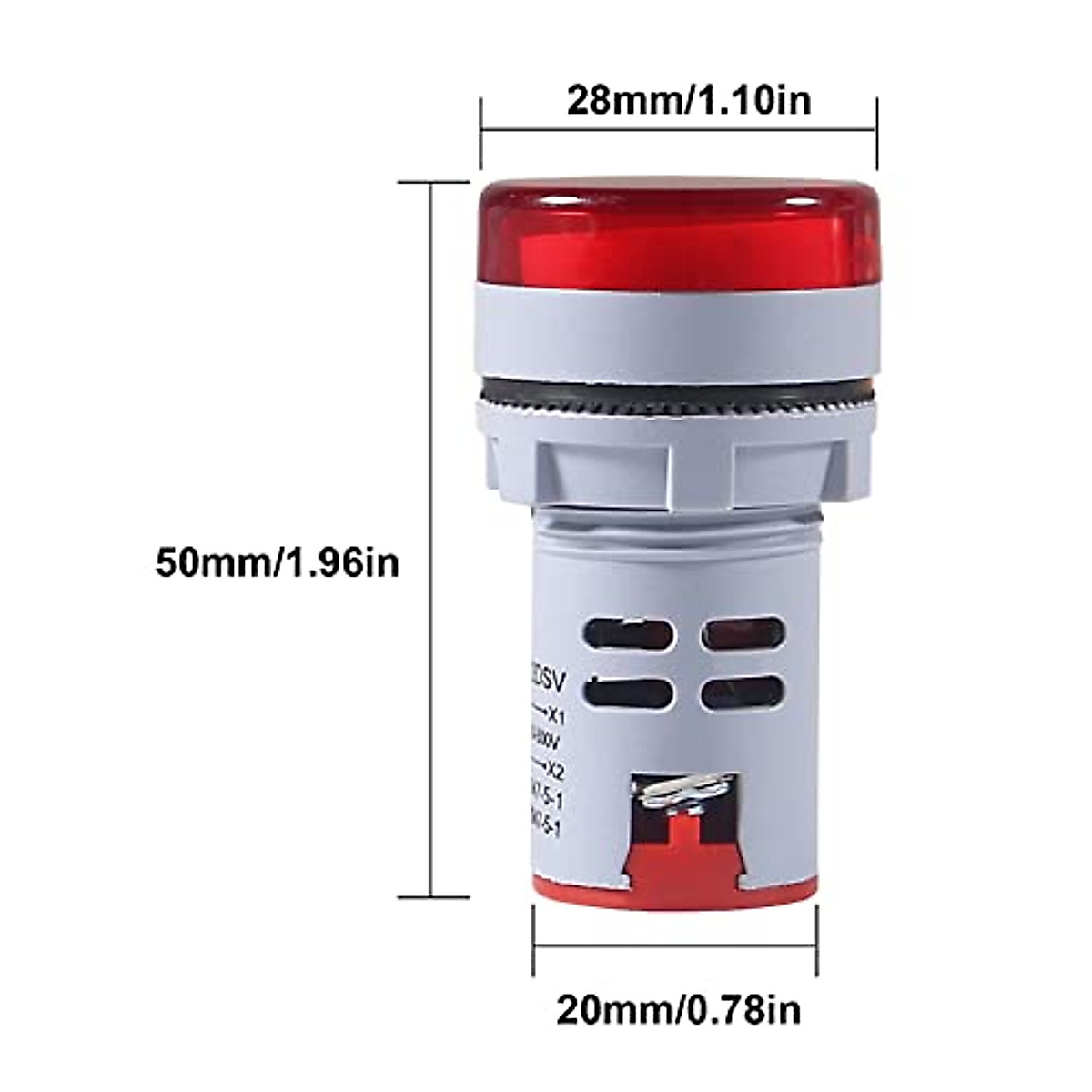 DWEII 4PCS Digital DC Voltmeter LED Display Voltage Voltmeter AC 20-500V Voltage Meter Monitor 110v 220v Volt Detetor Indicator Round Lamp Tester (2 Red and 2 Green)