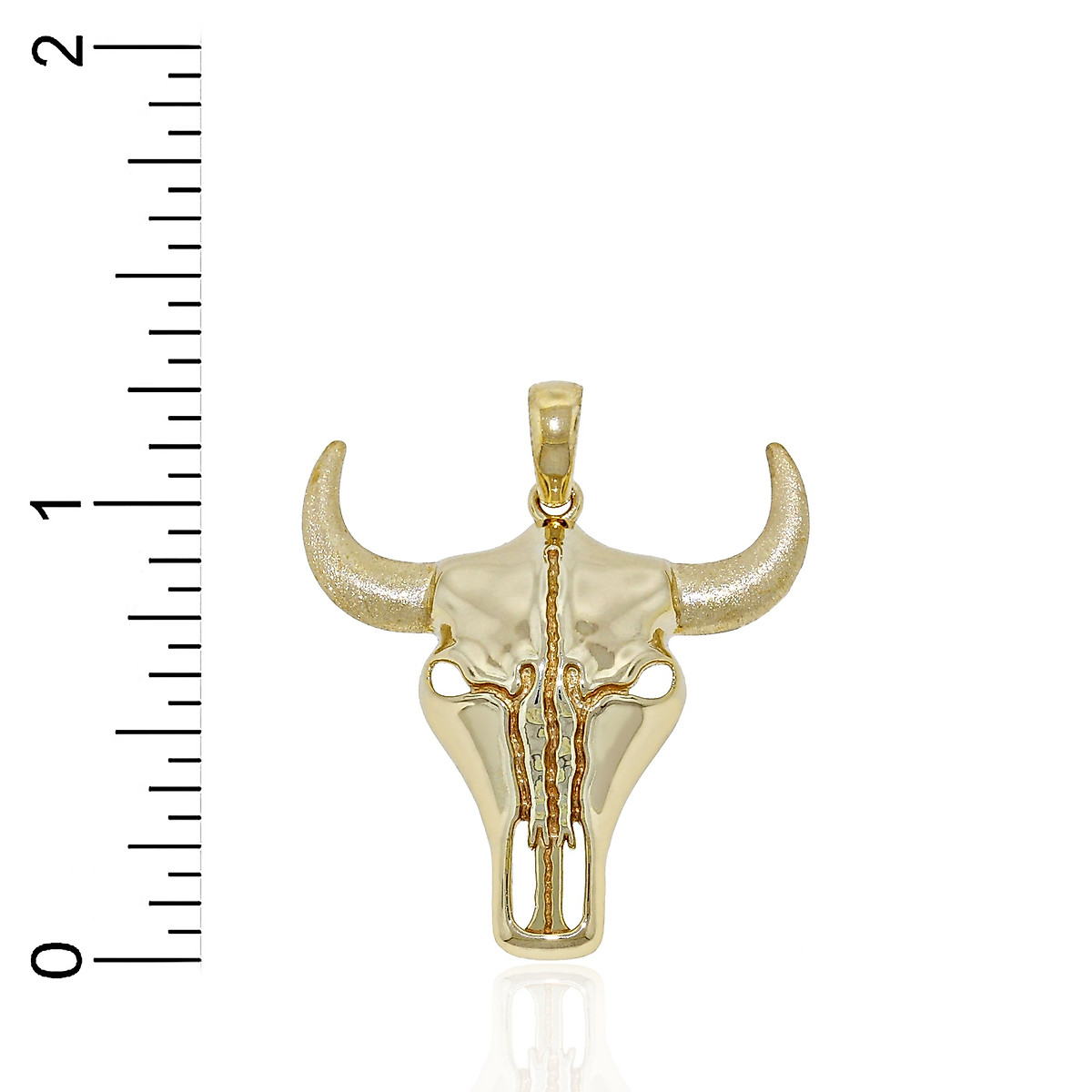 Charm America - Gold Bull's Head Charm - 10 Karat Solid Gold - Ox Cattle Charm