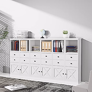 FUSUNBAO Magic DIY Cube Storage Organizer Stackable Cubles for Home Books Clothes Toy -Modular Cubby Storage System -Office Cubical -Bookcase Closet Wine Rack Cabinet (Pure White-Washed, Drawer Cube)