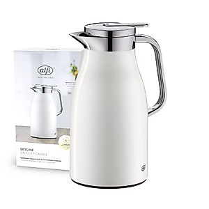 ALFI Thermos Flask, Stainless Steel Plastic Glass, Coconut White, 1 Litre