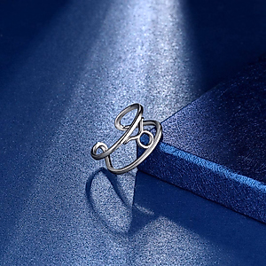 beautlace Taurus Adjustable Ring Constellation Astrology Silver Plated Opening Statement Horoscope Zodiac Ring for Women Men Jewelry Gift KR0002J-W