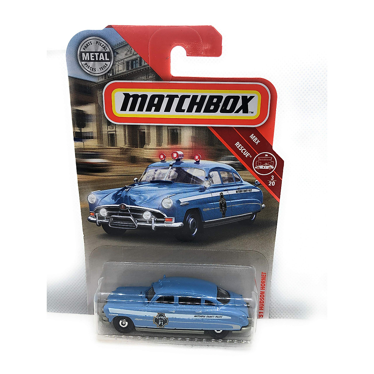 Matchbox 2019 MBX Rescue '51 Hudson Hornet 57/100, Blue-Gray
