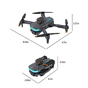 Mini Drone with Camera for Adults 4k Long Range with Color LED Lights Altitude Hold Headless Mode 2.4Ghz Fpv Rc Drone for Kids 8-12 Rc Plane Flying Toys Personalized Birthday Gifts Cool Stuff (Black)