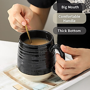 Tikooere Ceramic Coffee Mug, 20 oz Coffee Cup with Large Handle for Coffee Tea Latte, Black Coffee Mug for Men Dad Husband Christmas Gift, Funny Mug for Home Decor, Dishwasher & Microwave Safe