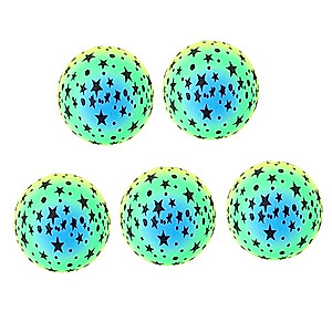 NUSITOU 5 Pcs 22 Bulk Beach Balls Beach Toys for Kids Inflatable Balls for Kids PVC Bouncy Kickball Swimming Pool for Kids Football Water Rainbow Ball Pat The Ball Pool Party Sports Beach