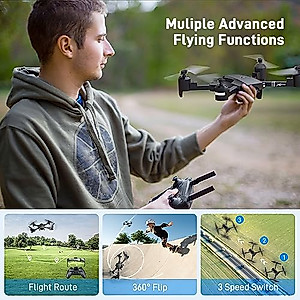 Drone with Camera for Adults, ATTOP 1080P Live Video 120° Wide Angle APP-Controlled Camera Drone for Kids 8-12, Beginner Friendly with 1 Key Fly/Land/Return, Remote/Voice/Gesture/Gravity Control, FPV Drone w/ Safe Emergency Stop, 360° Flip, VR Mode, Carry