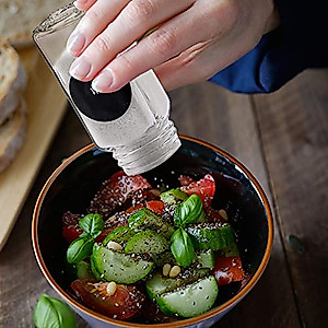 Tebery 30 Pack Glass Spice Jars Bottles 4oz Empty Square Spice Containers with Silver Metal Lids Complete Organizer Set Includes Shaker Tops, Wide Funnel and Labels