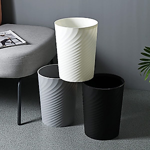 HOLTPHILI Small Trash Can 1.8 Gallon Wastebasket Recycling Bin for Bathroom Bedroom Office Kitchen (White, 2 Pack)