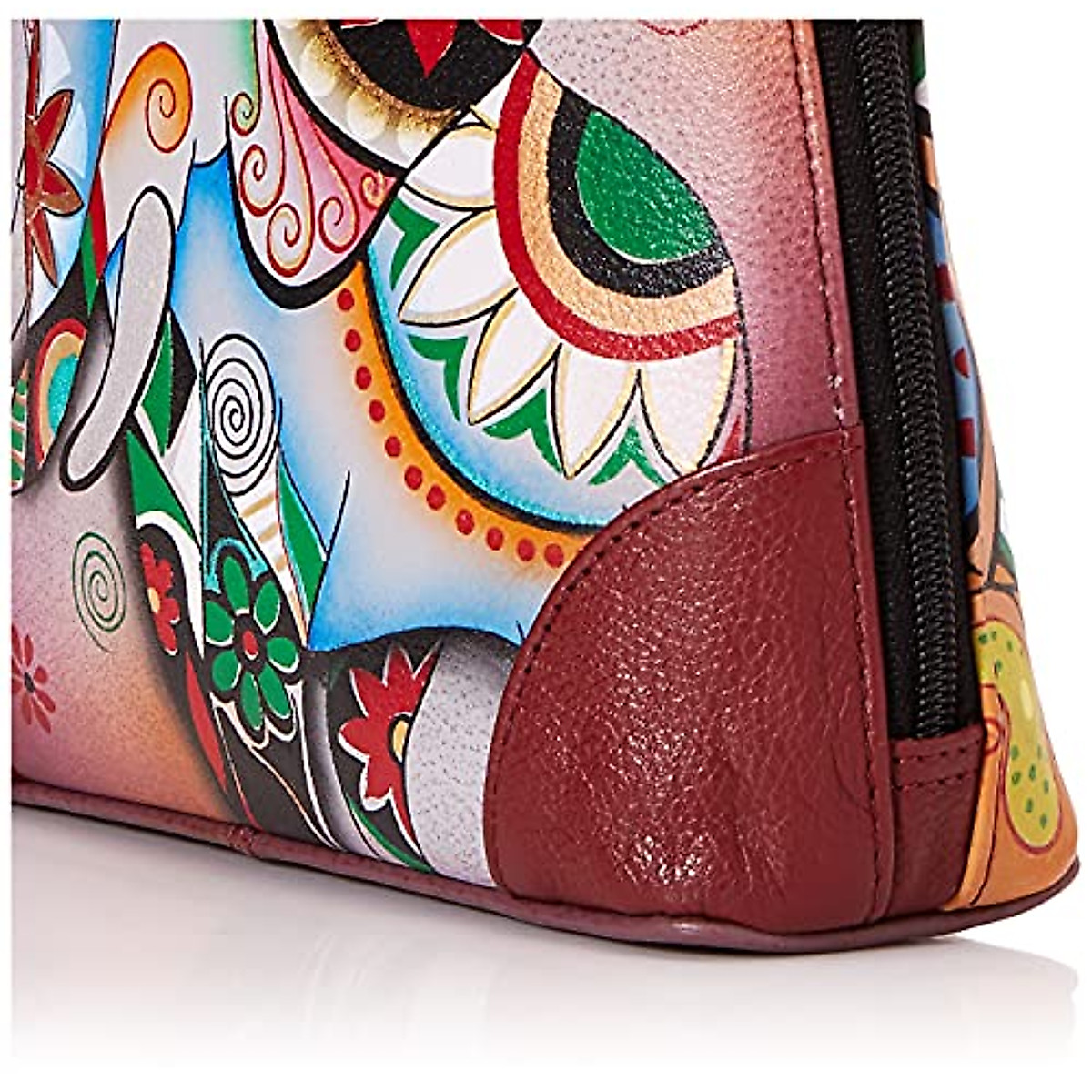 Anna by Anuschka Leather Small Multi Compartment Zip-Around Organizer, Retro Elephant
