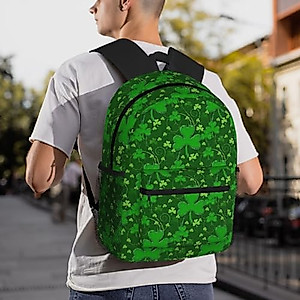 ENVEED Background St Patrick'S Day Glitter Ultra-Light,Comfortable,And Portable Casual Backpack For Camping,Hiking,And Daily Use