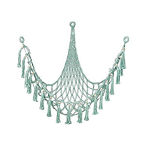 Colcolo Stuffed Animal Hammock Plush Net Toy Macrame Wall Mounted Toy Holder Corner Netting Hanging Organizer for Nursery Bedroom Children, Green