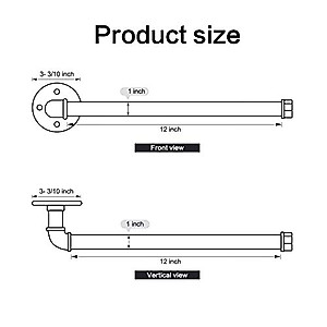 HouseAid Industrial Pipe Paper Towel Holder for Kitchen, Vintage Style Heavy Duty DIY Rustic Paper Towel Rack, Wall Mount, Antique Silver