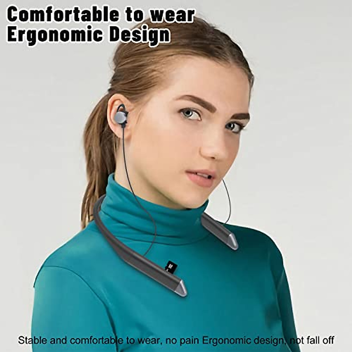 #OJ49zP Bluetooth Neckband Headphones Colorful Design Hd Stereo Clear Sound Sporty and Ergonomic Neck Hanging Design