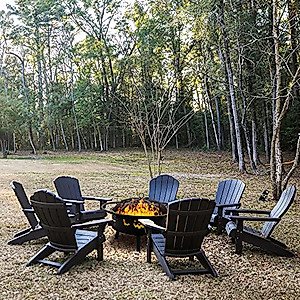 Fire Pit,Outdoor Fire Pits,Wood Fire Pits,Wood Burning Fire Pit,30" Fire Pits for Outside Patio,Backyard Fire Pit with Spark Screen,Log Grate,Poker Black