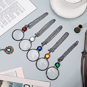 Magnifying Glass Necklace, 10x Magnifying Glass, Vintage Magnifying Glass Pendant Jewelry Reading Magnifie for Books Crafts Jewellery Hobbies (Green)