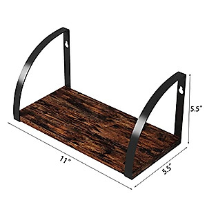 Join RION Floating Shelves, Rustic Wood Shelves,Wall Mounted Shelf for Bathroom Decor,Wall Shelves for Bathroom/Living Room/Kitchen/Bedroom (Iron+Wood)