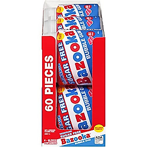 Bazooka Sugar Free Easter Bubble Gum - 60 Count To Go Cup (Pack Of 6) For Easter Basket Stuffers - Pink Chewing Gum Easter Candy In Original Sugarless Flavor - Easter Decorations For Easter Egg Hunts