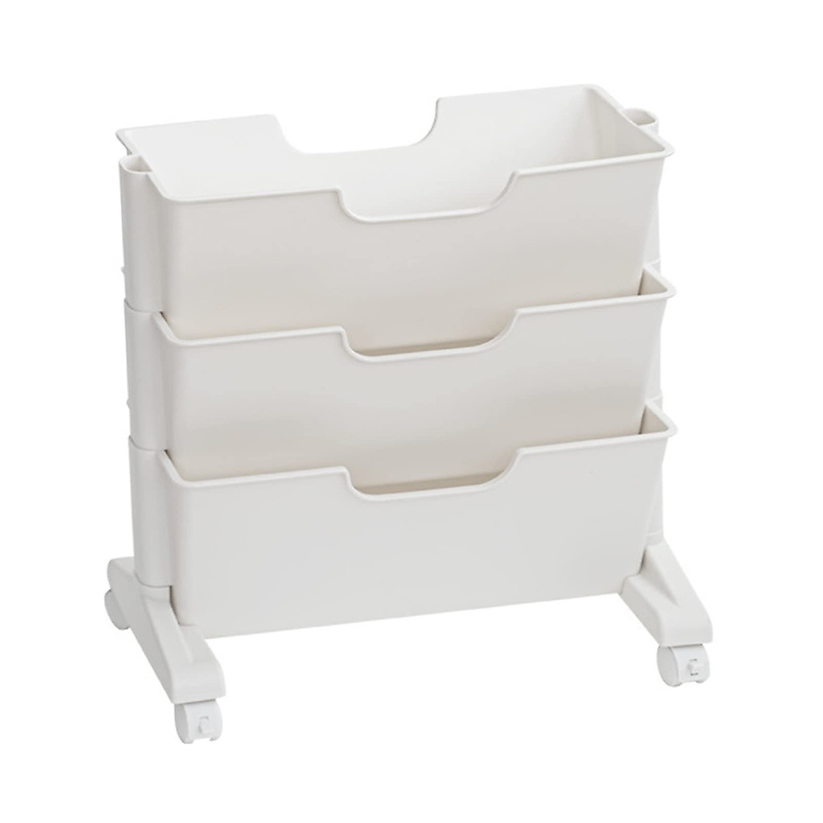 White 3-Tier Rolling File Cart, Utility Cart with Spinner Wheels Classroom Desk Side Bookshelf for Students, Teachers, File Organizer and Classroom, Library Storage Bookshelves