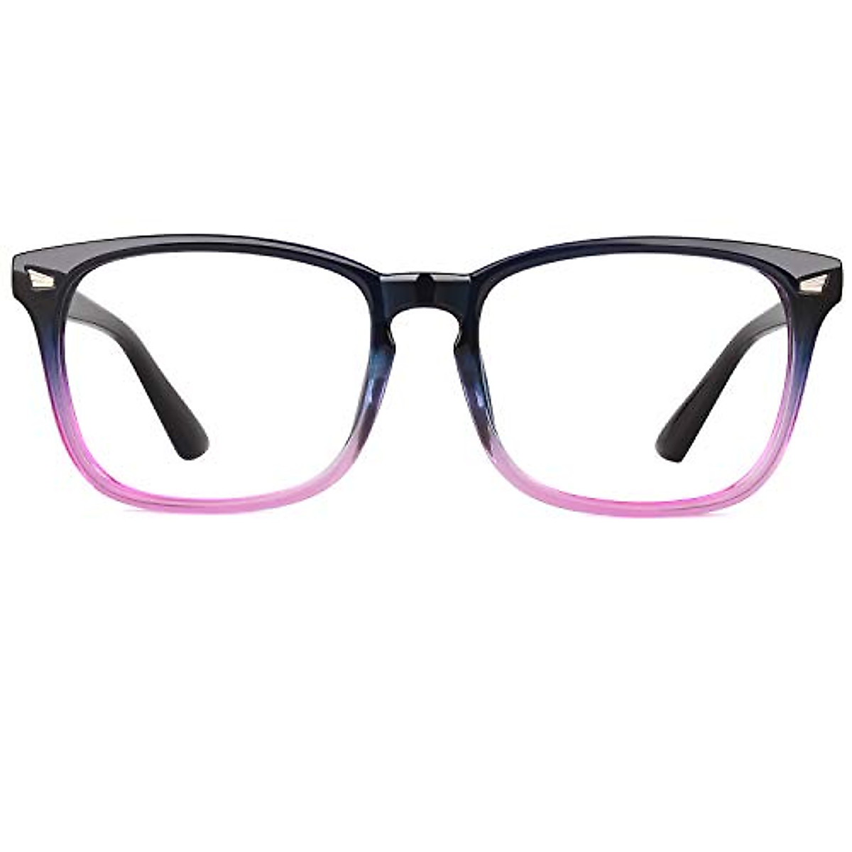 GQUEEN Fashion Glasses Non Prescription Fake Glasses for Women Men Clear Lens Gradient Purple, 201582