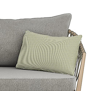 SIMPLIHOME Belize 75 Inch Wide Contemporary Outdoor Sofa (Set of 2) with Back Cushions in Sand Drift Polyester Fabric, For the Living Room and Family Room