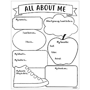 All About Me Activity Sheet - 8.5" x 11, Pack of 30