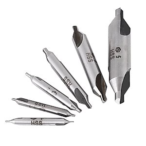 6pcs 1/1.5/2/2.5/3/5mm 60 Degree Triton Stainless HSS Center Drill Bit Set Lathe Mill Combined Centre Drill Countersink for Metal