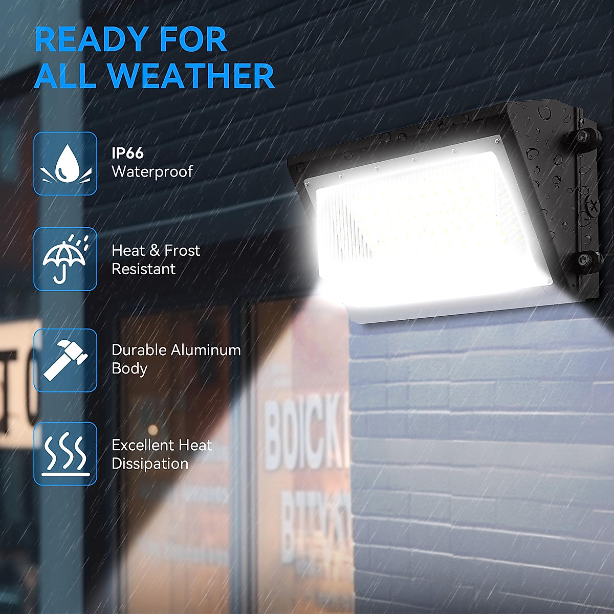 120W LED Wall Pack Light with Dusk-to-Dawn Sensor, 16800LM 5000K LED Security Flood Lighting, 100-277V Commercial and Industrial Outdoor LED Wall Lights for Parking Lots|Warehouses|Factories|House