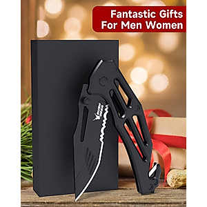 Rush Deer Pocket Knife, Folding Knife with Clip,EDC Knife Utility Knife for Hiking Camping Fishing Work Outdoor (Mini Pocket Knife)