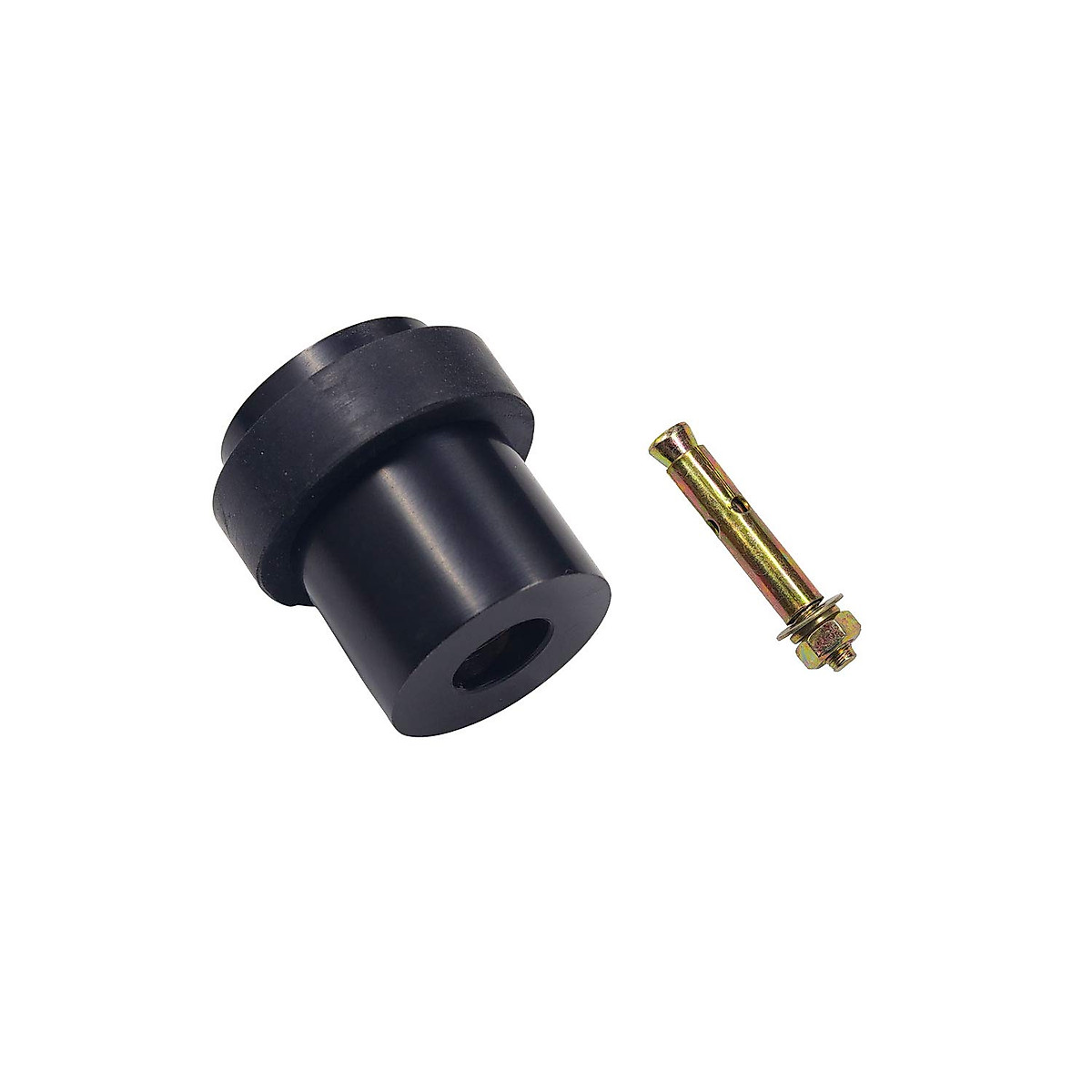 Door Stopper, Safety Cylindrical Floor Decorative doorknobs Stainless Steel with Rubber Contemporary-Black