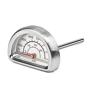 Hisencn G351-0076-W1 Temp Gauge, Thermometer, Heat Indicator Replacement for Charbroil and Kenmore Gas Grill Models Stainless Steel Temperature Gauge T00473 1PK Repair Parts