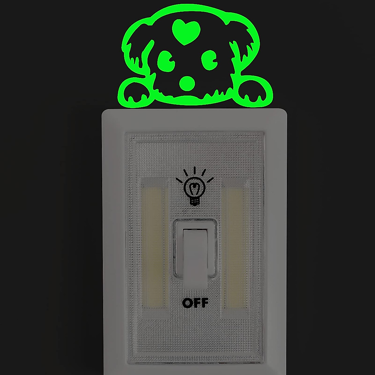 Amosfun 10pcs Luminous Light Switch Decals Glow in The Dark Cartoon Animal Wall Switch Sticker Light Switch Decor Wall Art Mural Paster for Nursery Decor Green Random Style