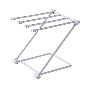 COLLBATH Vertical Foldable Cloth Storage Rack Light Grey Kitchen Countertop Dish Cloth and Towel Holder for Efficient Space Saving Organization