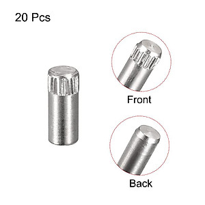 Tool parts 6x14mm 304 Stainless Steel Dowel Pins - 20Pcs Knurled Head Flat End Dowel Pin