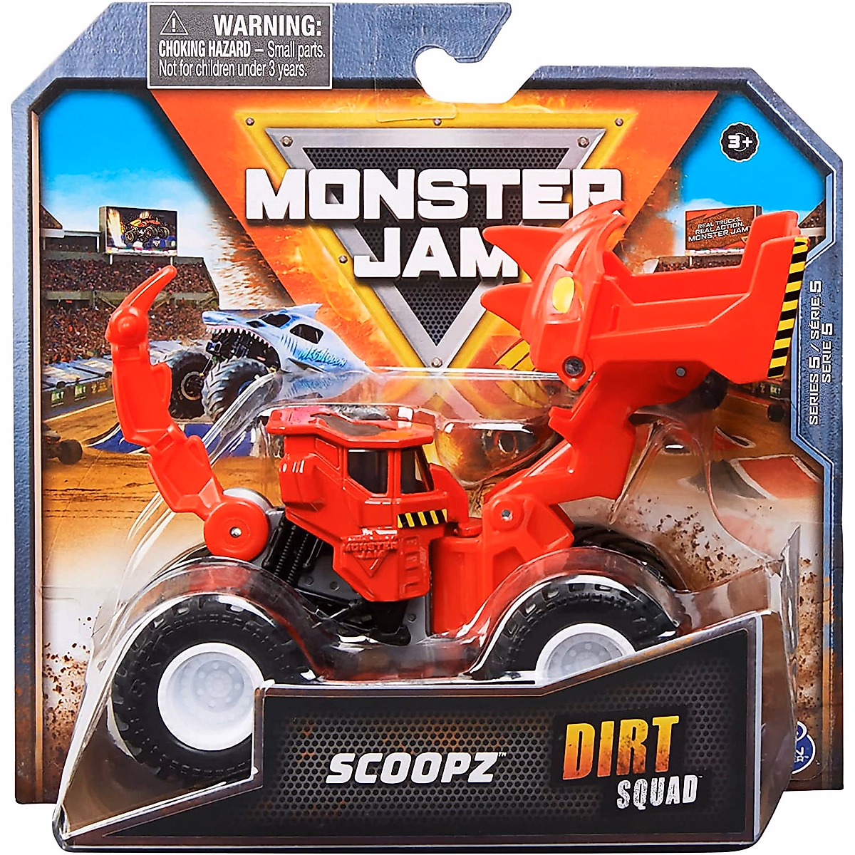 Monster Jam Dirt Squad 2022 Scoopz The Scooper (Red) 1:64 Scale Diecast