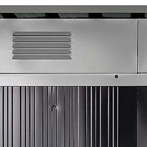 Outsunny 7' x 4' Metal Outdoor Storage Shed, Garden Tool Storage House Organizer with Sliding Doors, Lock and 2 Vents, for Backyard Patio Lawn, Gray