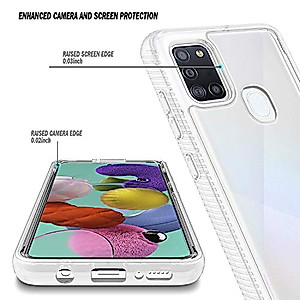 E-Began Case for Samsung Galaxy A21s (Not Fit A21), Full-Body Protective Rugged Bumper Cover with Built-in Screen Protector, Shockproof Impact Resist Durable Phone Case -Matte