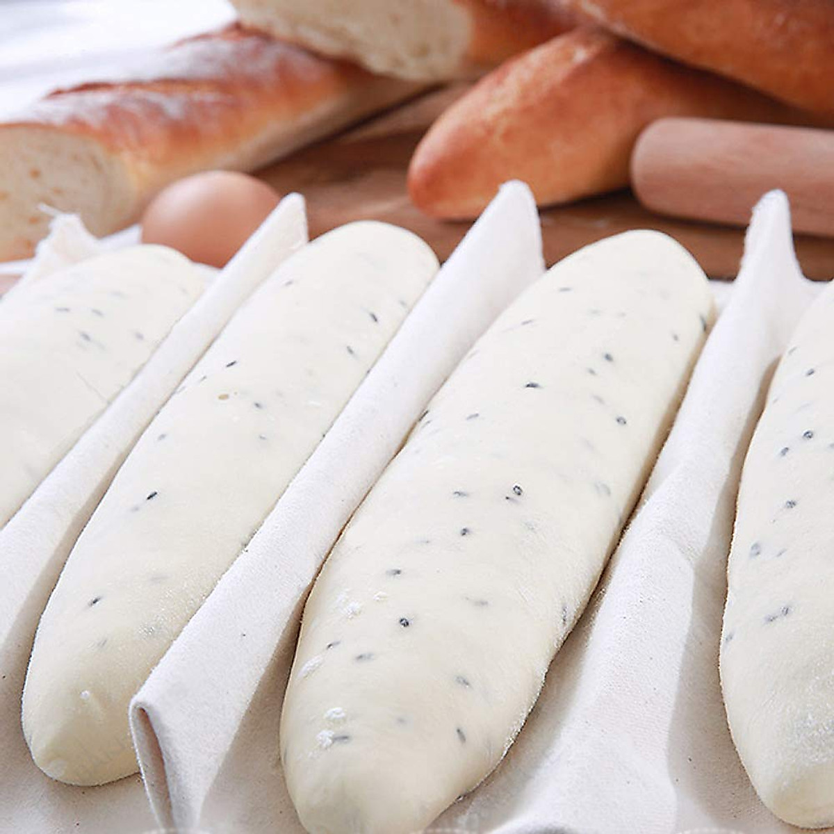 7 Inch Banetton Bread Proofing Basket Kit with Linen Liner Cloth and Large Bread Cotton Proofing Cloth,Bread Making Tools Round Shape Bread Bowls