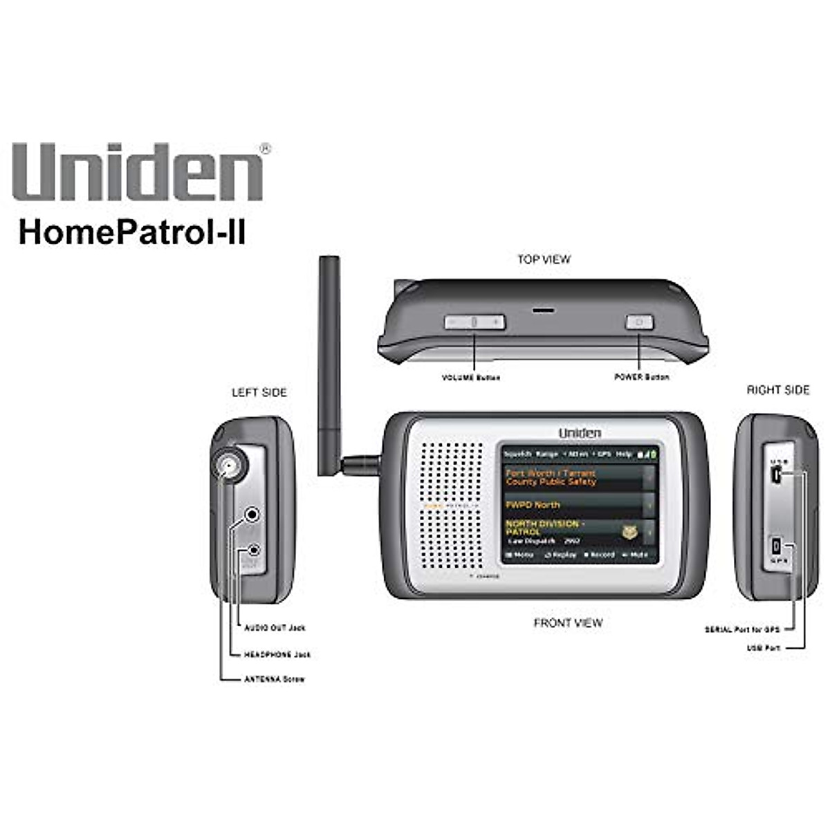 Uniden HomePatrol-2 Color Touchscreen Simple Program Digital Scanner, TrunkTracker V and S,A,M,E, Emergency/Weather Alert, APCO P25 Phase 1 and 2! Covers USA and Canada, Quick Record and Playback