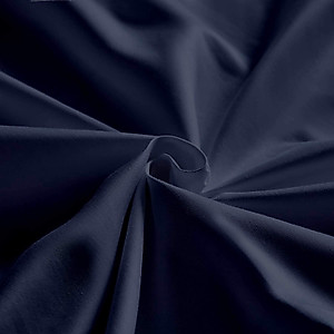 MGPS 100% Real Certified Organic Cotton Bedsheet Set, Full Size 6 Piece 800-Thread-Count Sheet Set, [1 Fitted + 1 Flat + 4 Pillowcases], Fits Mattress Upto 15" Deep Pocket - Navy Blue