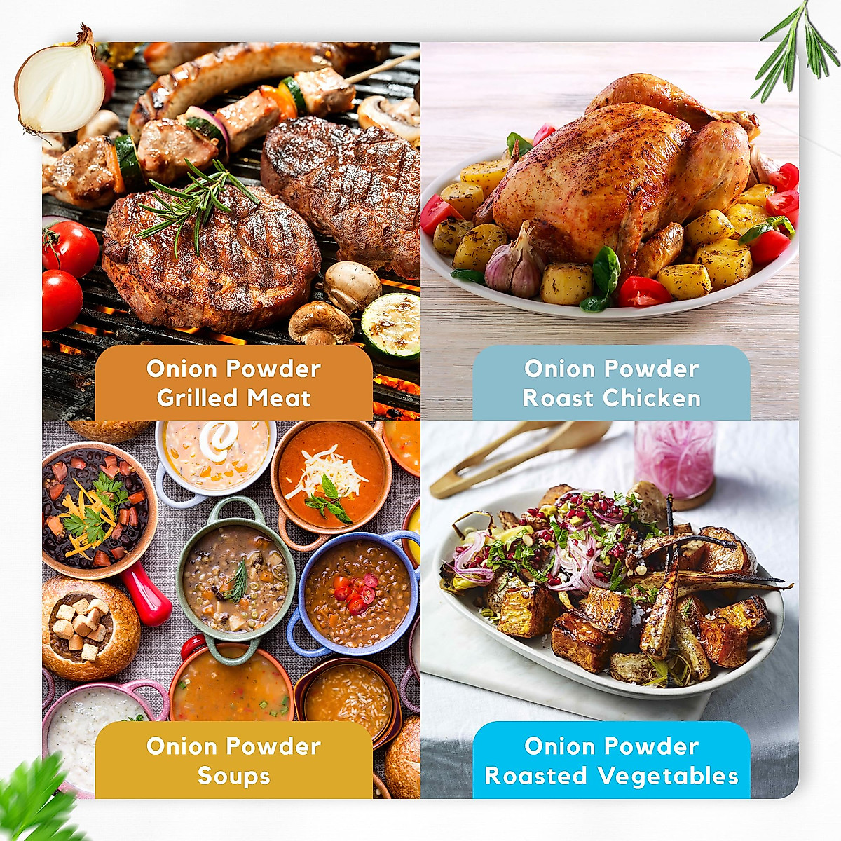 Antepyolu Onion Powder, Organic Onion Powder, Bulk Onion Powder, Gluten-Free, Non-Gmo, Ideal in Soups, Vegetables, 7.76 Ounces