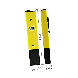 BUGUUYO Ph Measurement Portable Ph Pen Water Ph Pen Ph Tester Digital Water Tester Ph Meter Pen Fish Tank Ph Tester Digital Ph Pen Ph Test Pen LCD Ph Pen Pool Ph Tester Yellow